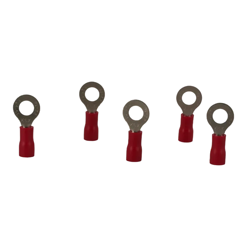 TERMINAL ANILLO ROJO 5 MM 3/16 20-18 AWG, PAQUETE 100 PZA — Delectra